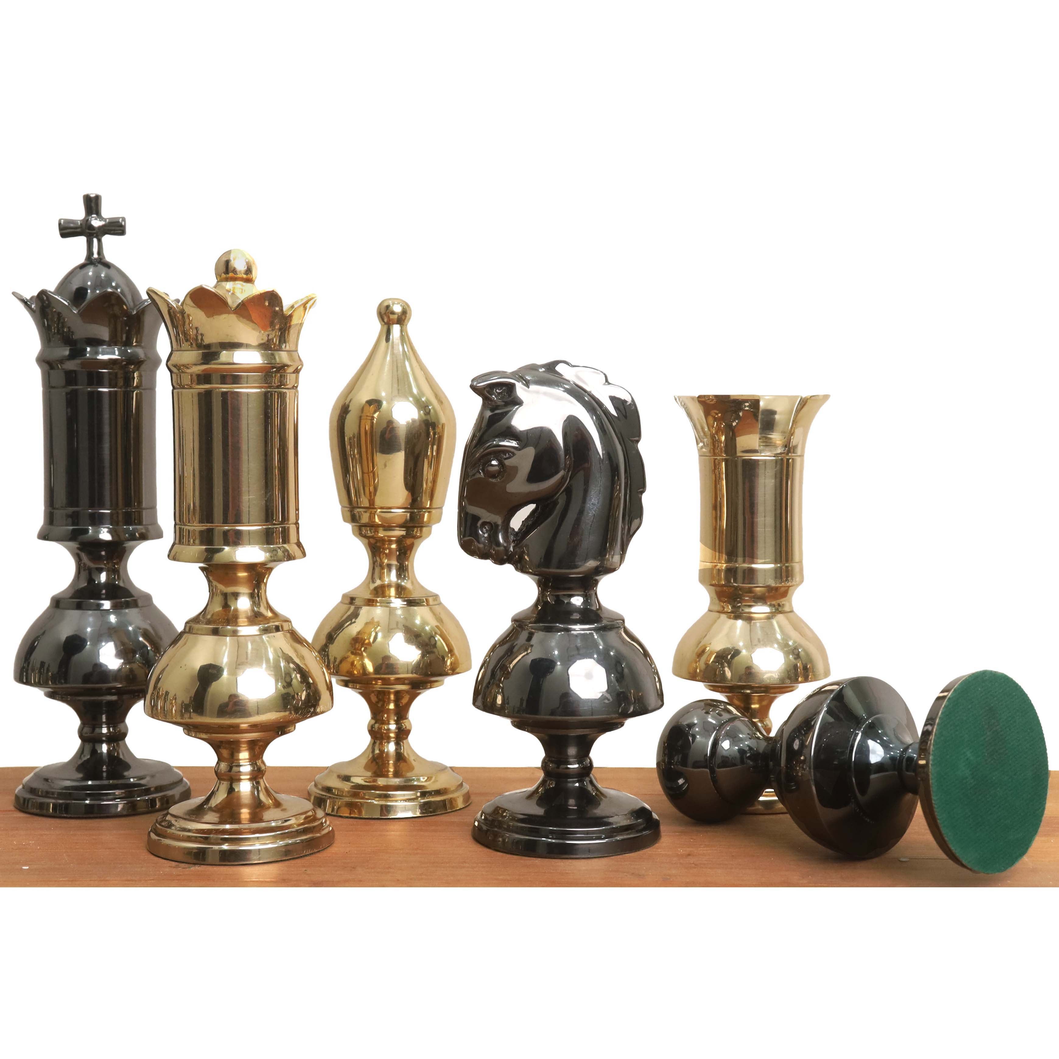 6” Giant Victorian Series Brass Metal Luxury Chess Set - Pieces Only
