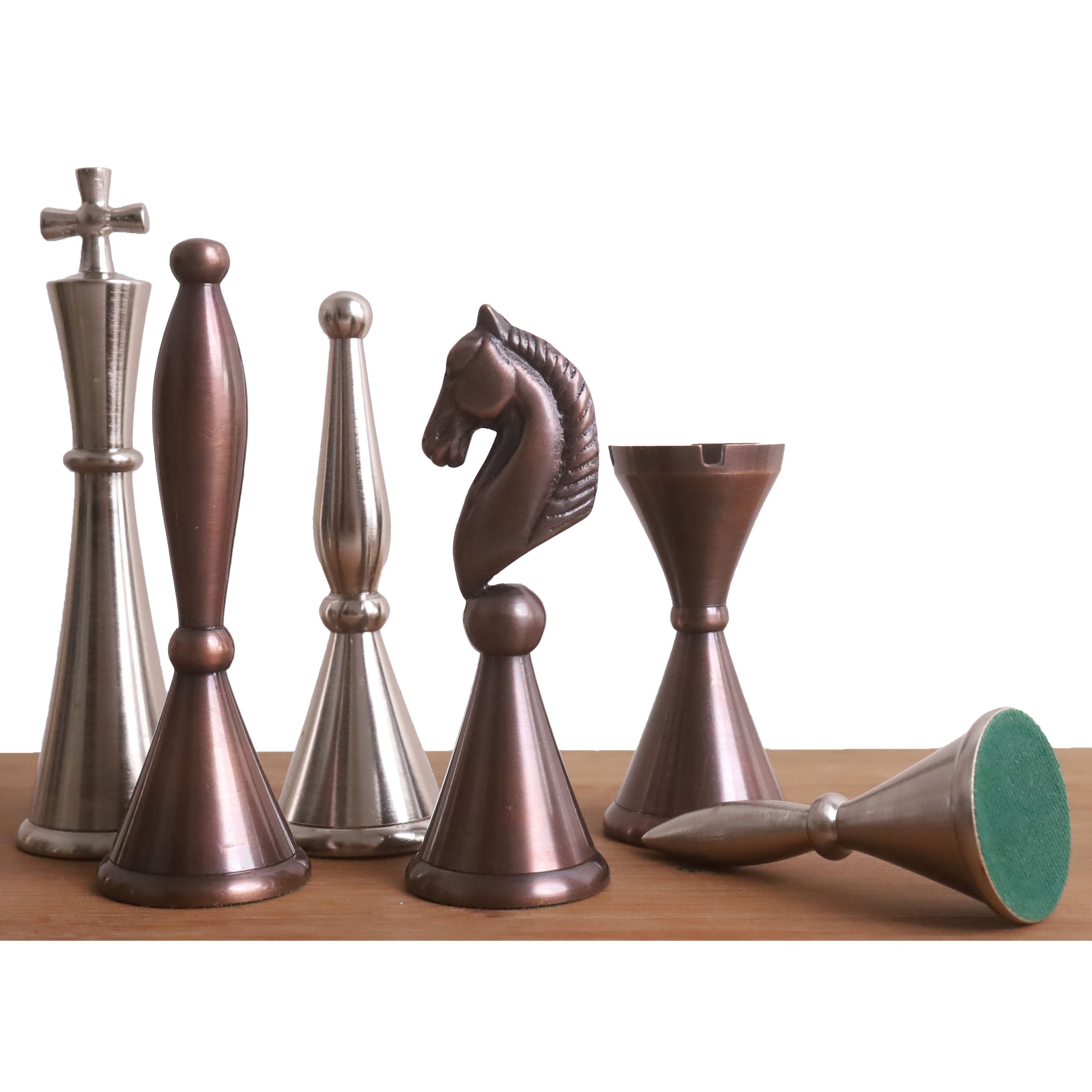 4.2" Tribal Series Brass Metal Luxury Chess Set - Pieces Only- Metalli