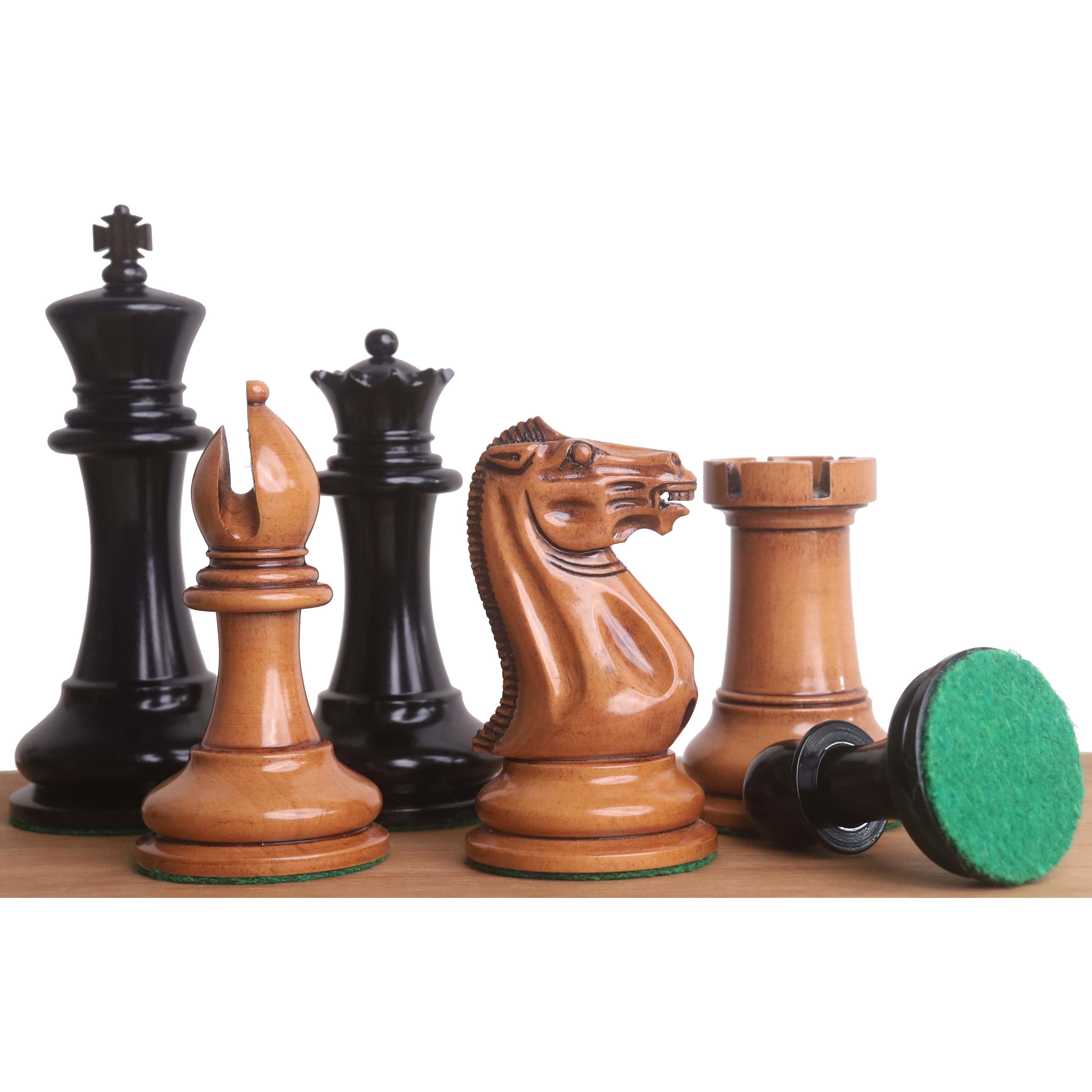 1849 Original Staunton Chess Set- Chess Pieces Only- Lacquered Distres