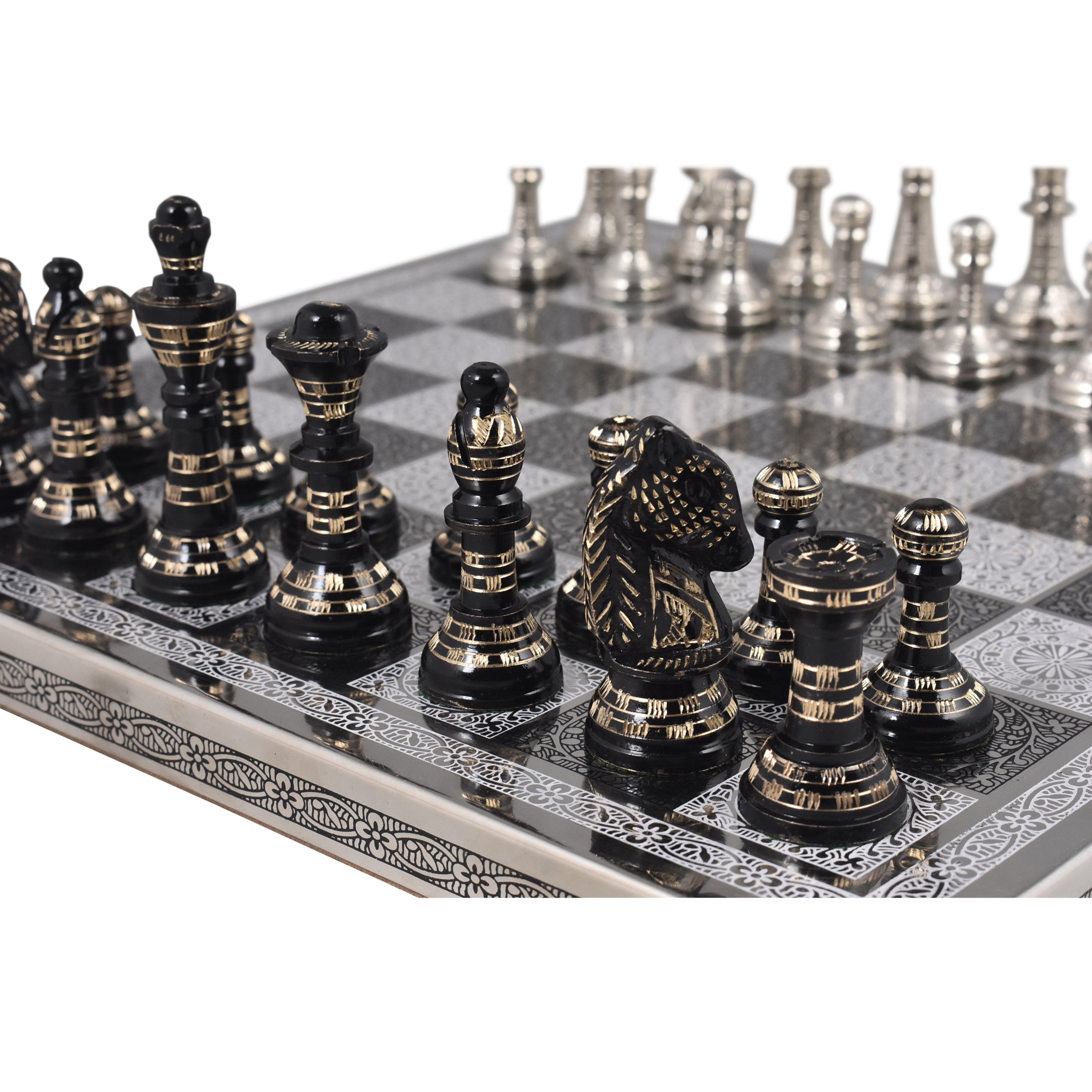 12" Staunton Brass Metal Chess Set | Unique Art Edition