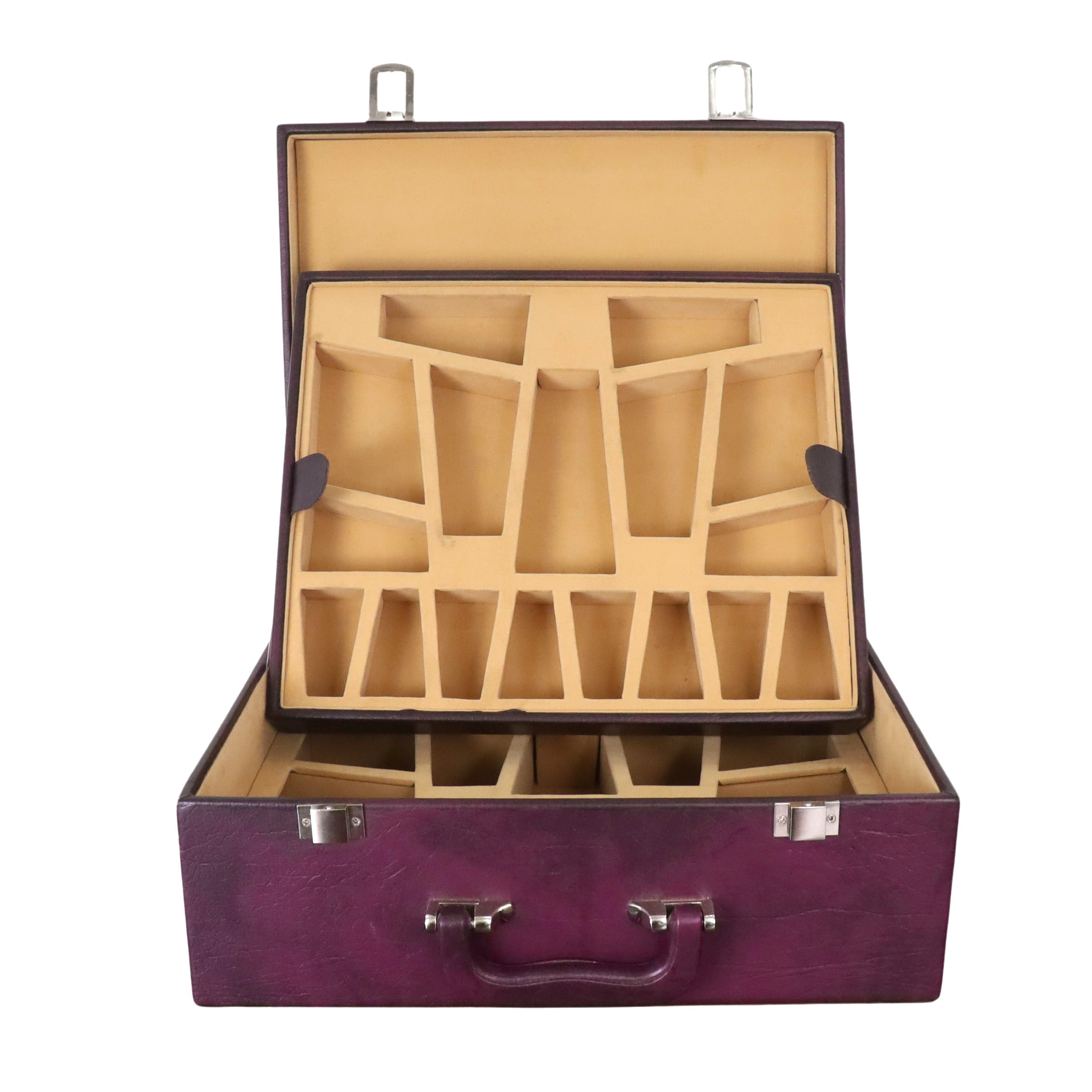 Signature Leatherette Coffer Storage Box -Burgundy- Chess Pieces of 4.