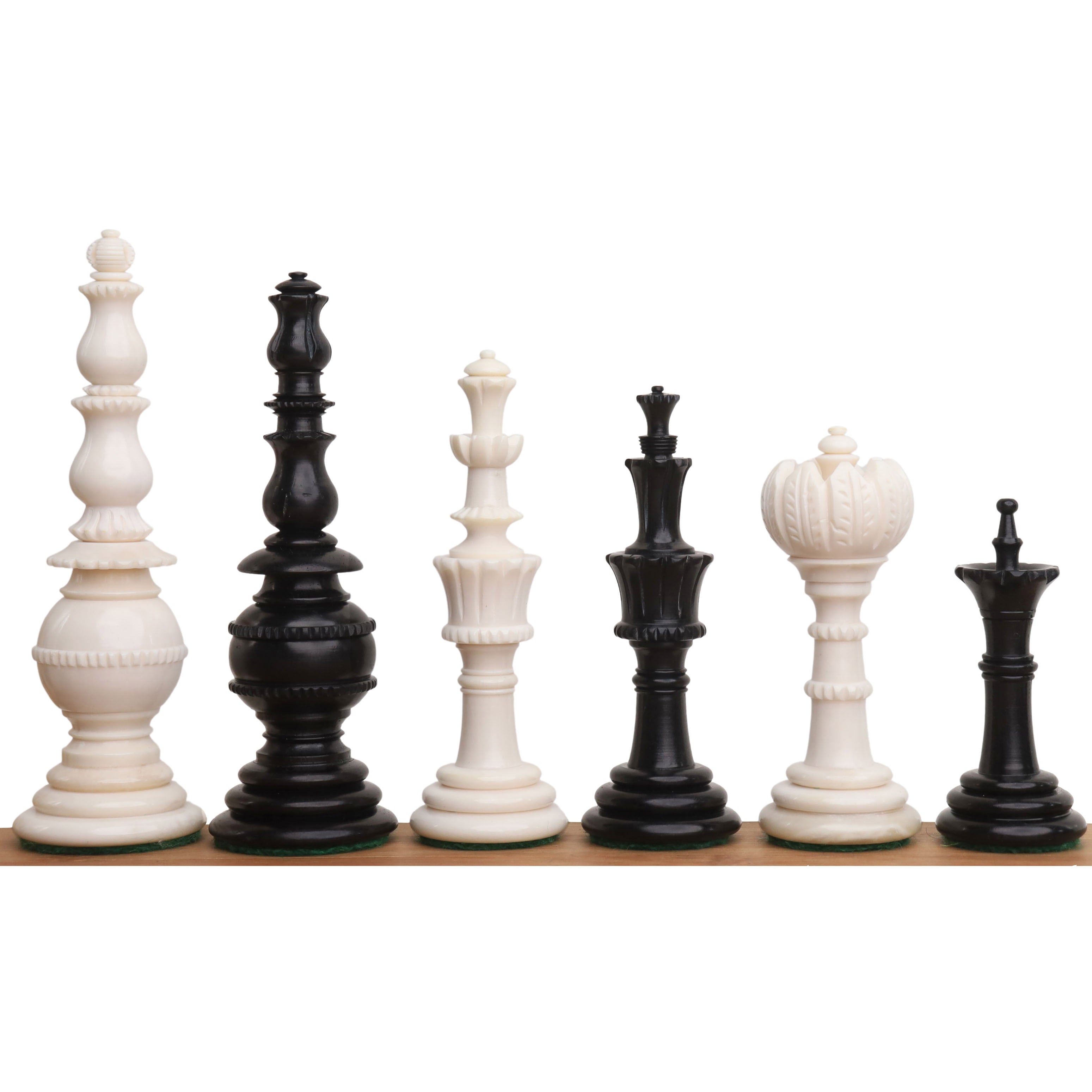4.6" Turkish Tower Pre-Staunton Chess Set - Chess Pieces Only - Black