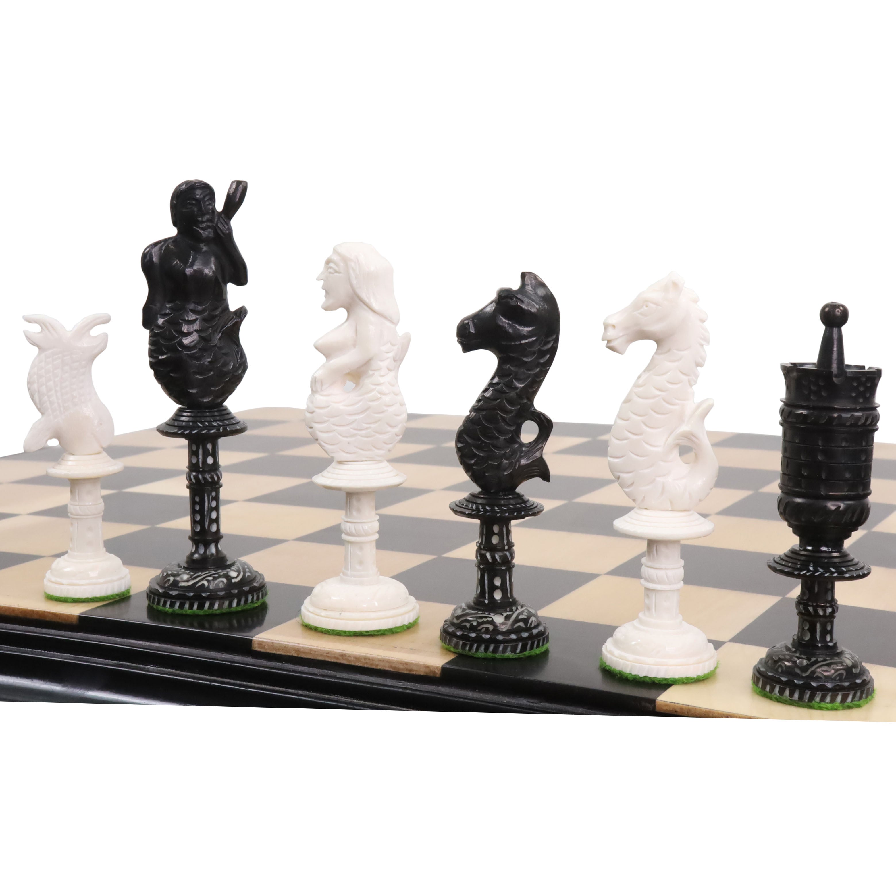 4.8" Water Kingdom Series Hand Carved Chess Pieces Only Set - Camel Bo