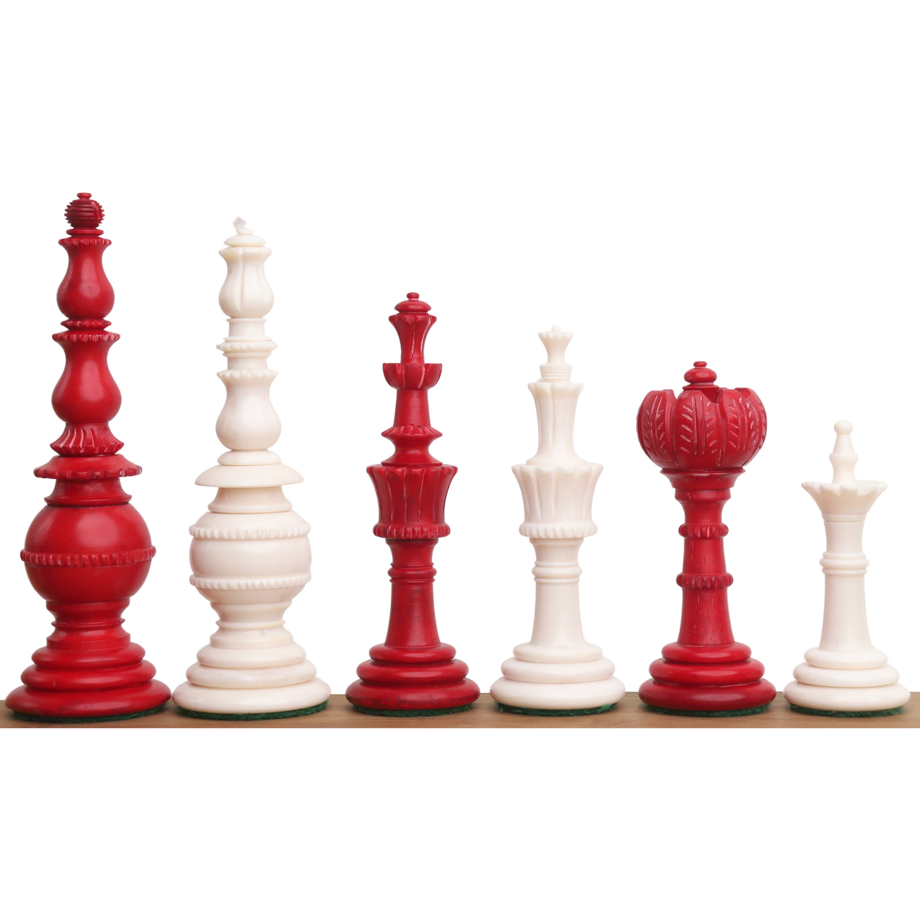 4.6" Turkish Tower Pre-Staunton Chess Set - Chess Pieces Only-Crimson