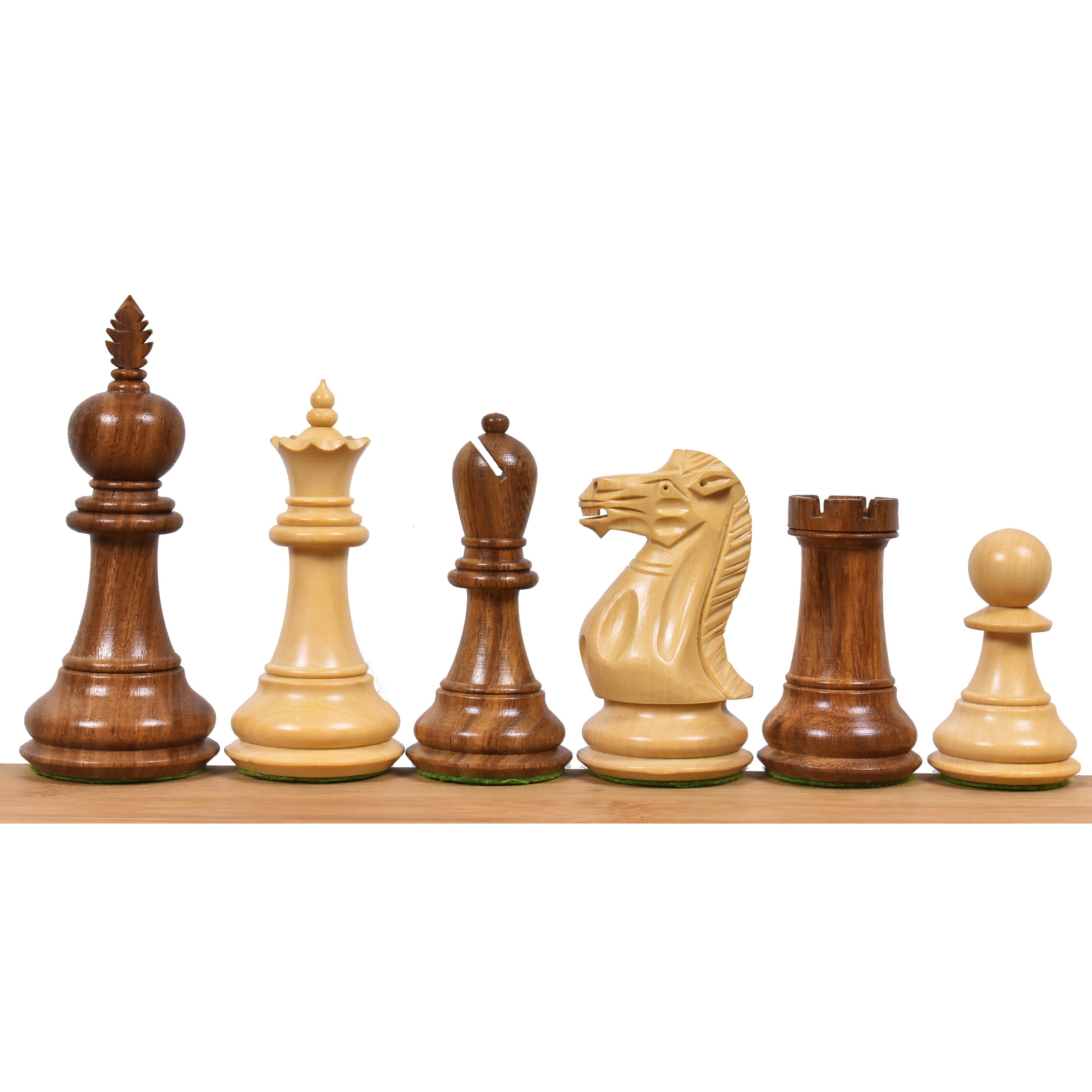 4.2" Executive Staunton Chess Set - Chess Pieces Only - Weighted Golde