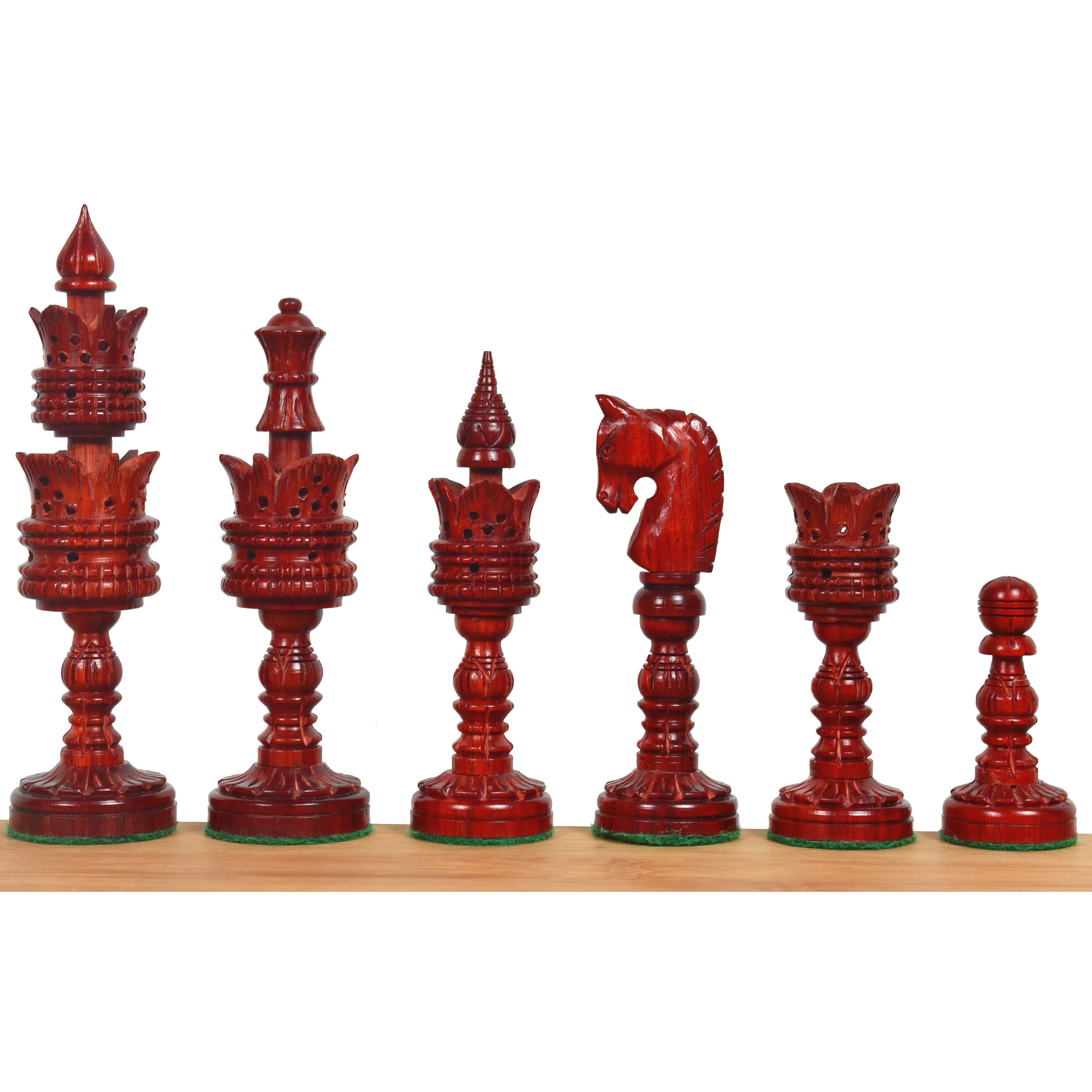 4.7" Hand Carved Lotus Series Chess Set - Chess Pieces Only in Weighte ...
