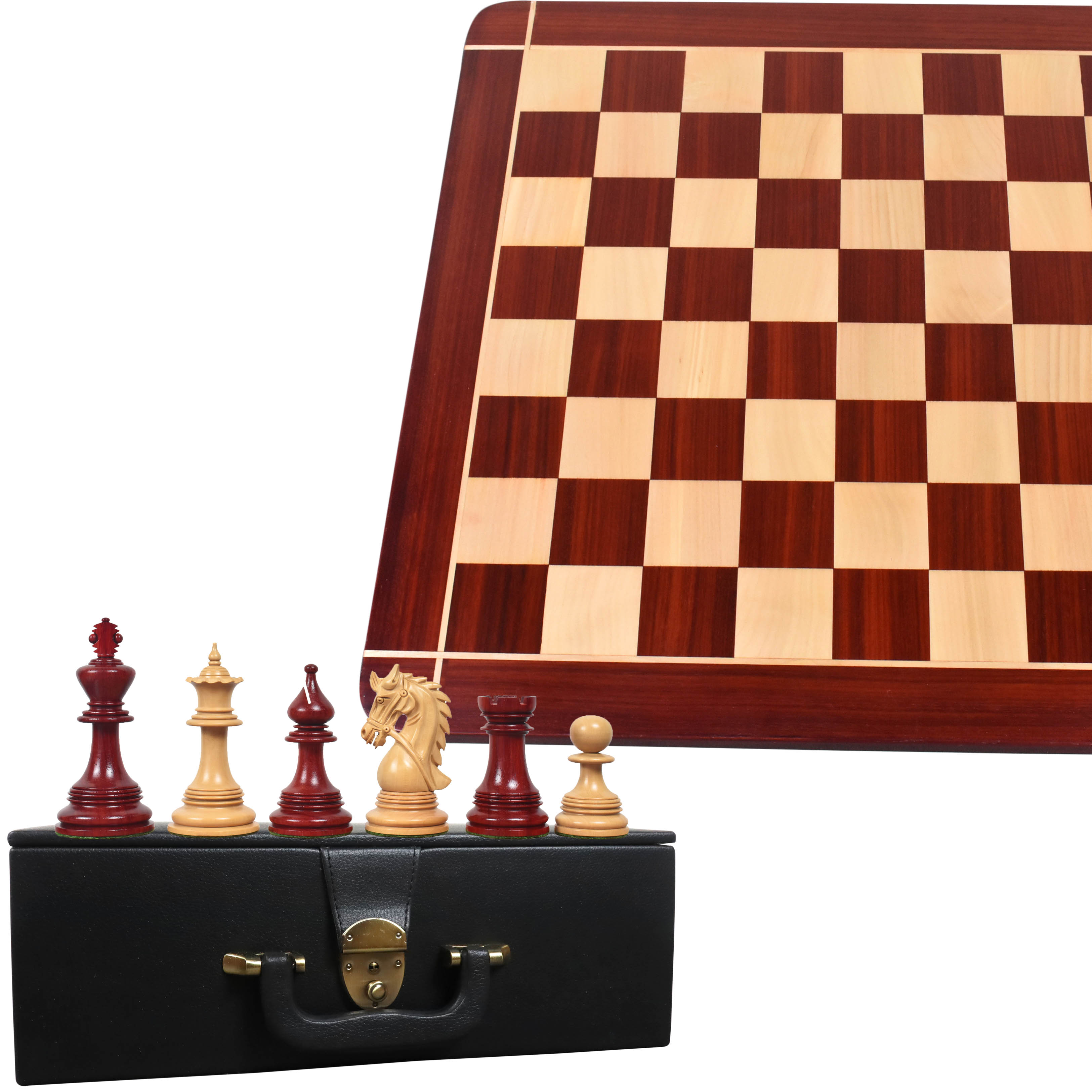 Combo of 4.3" Napoleon Luxury Staunton Chess Set - Pieces in Bud Rosew