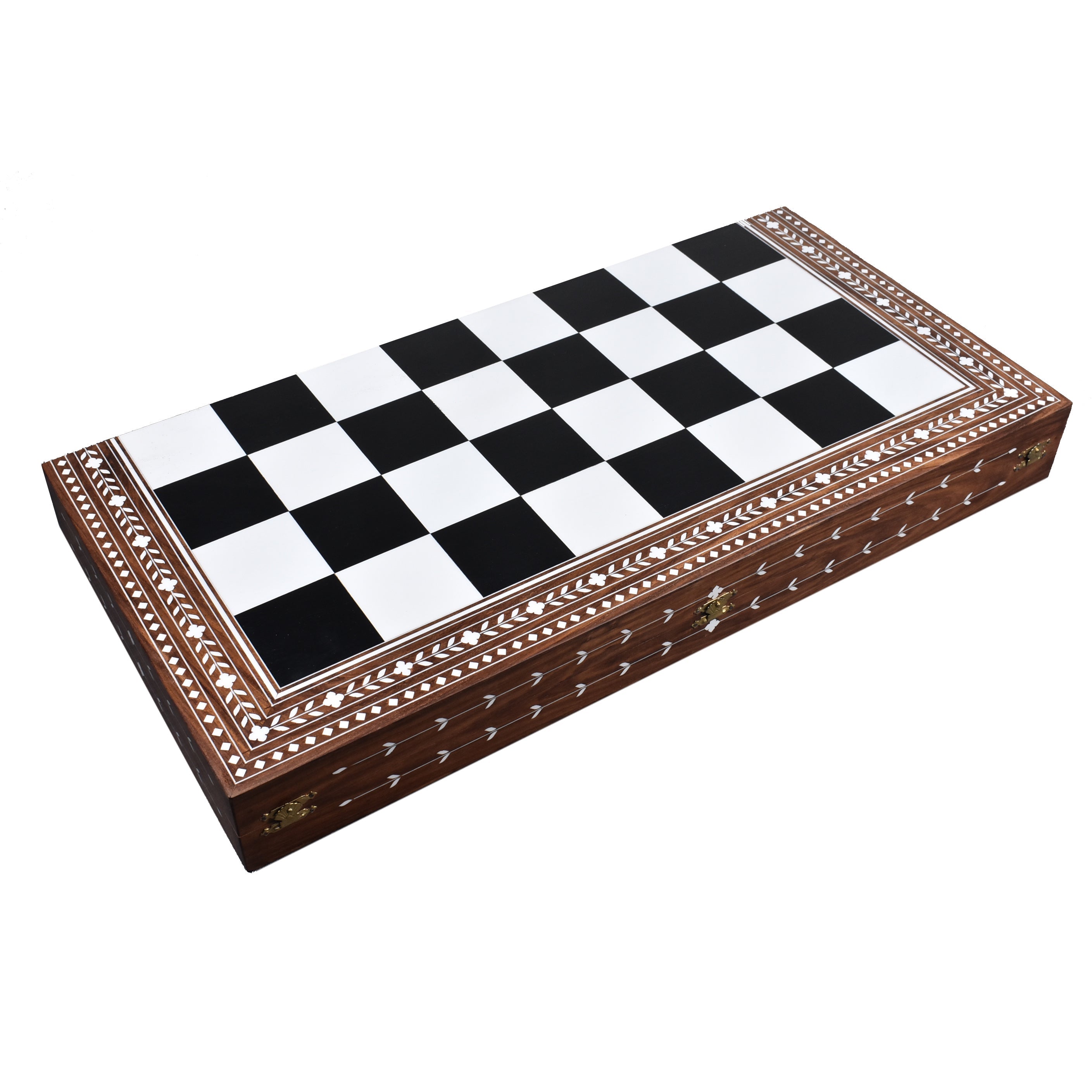 24" Folding Chess Board- Sheesham & Acrylic Ivory - 65 mm square